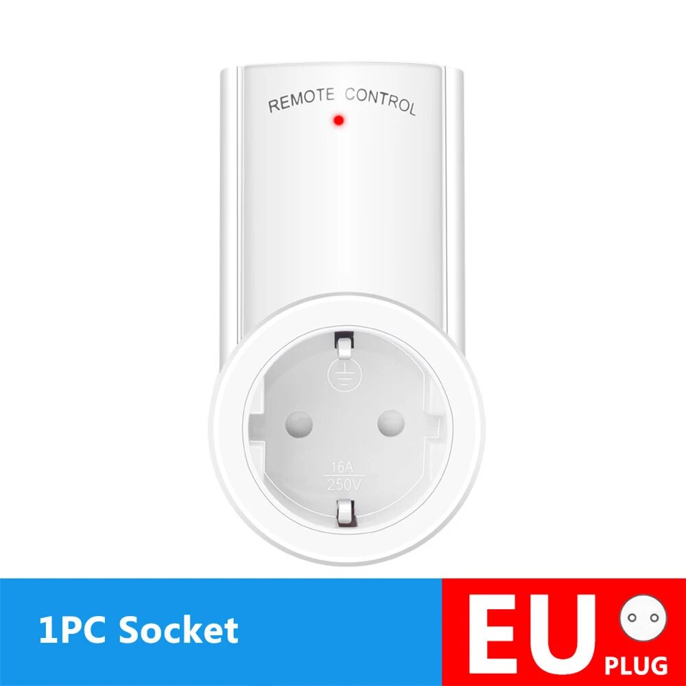 Программируемая умная розетка с пультом 433 МГц 220В EU Socket ONLY