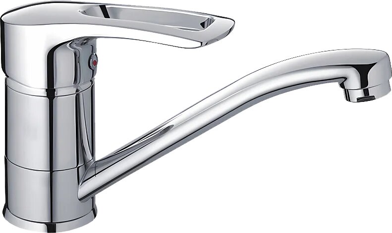 Смеситель для кухни Haiba HB66 HB4566-2 с поворотным изливом, хром, глянцевый, однорычажный, латунный, с керамическим картриджем