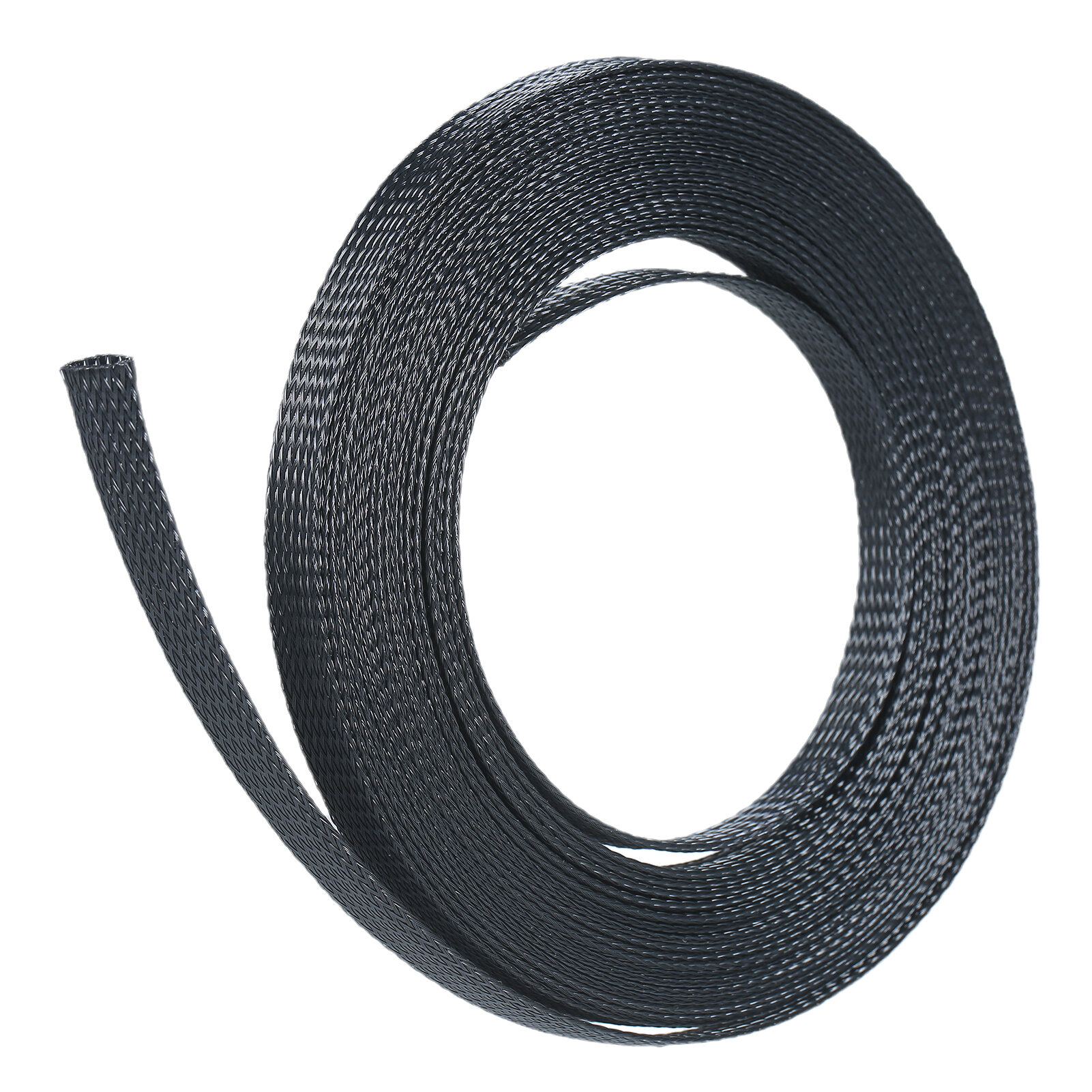 Труба для защиты кабелей плетёная расширяемая 21 футов (6.5м) диаметр 1/2 дюйм (12мм) материал стекловолокно цвет чёрный для автомобилей телевизоров компьютеров и других бытовых устройств 1шт