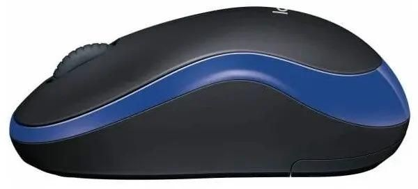 Мышь беспроводная Logitech Mouse M186 910-004132, черная/синяя, разрешение 1000 dpi, оптическая — фото 1