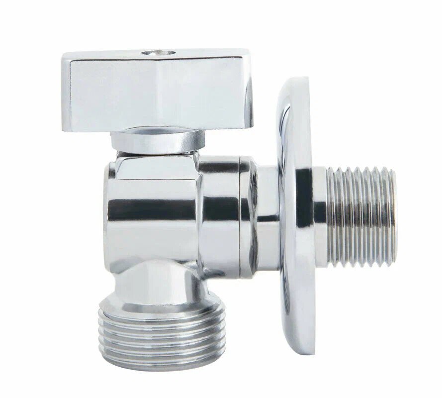 Кран шаровый KAISER 262/261, угловой, латунь, хром, Ду 15 x 20