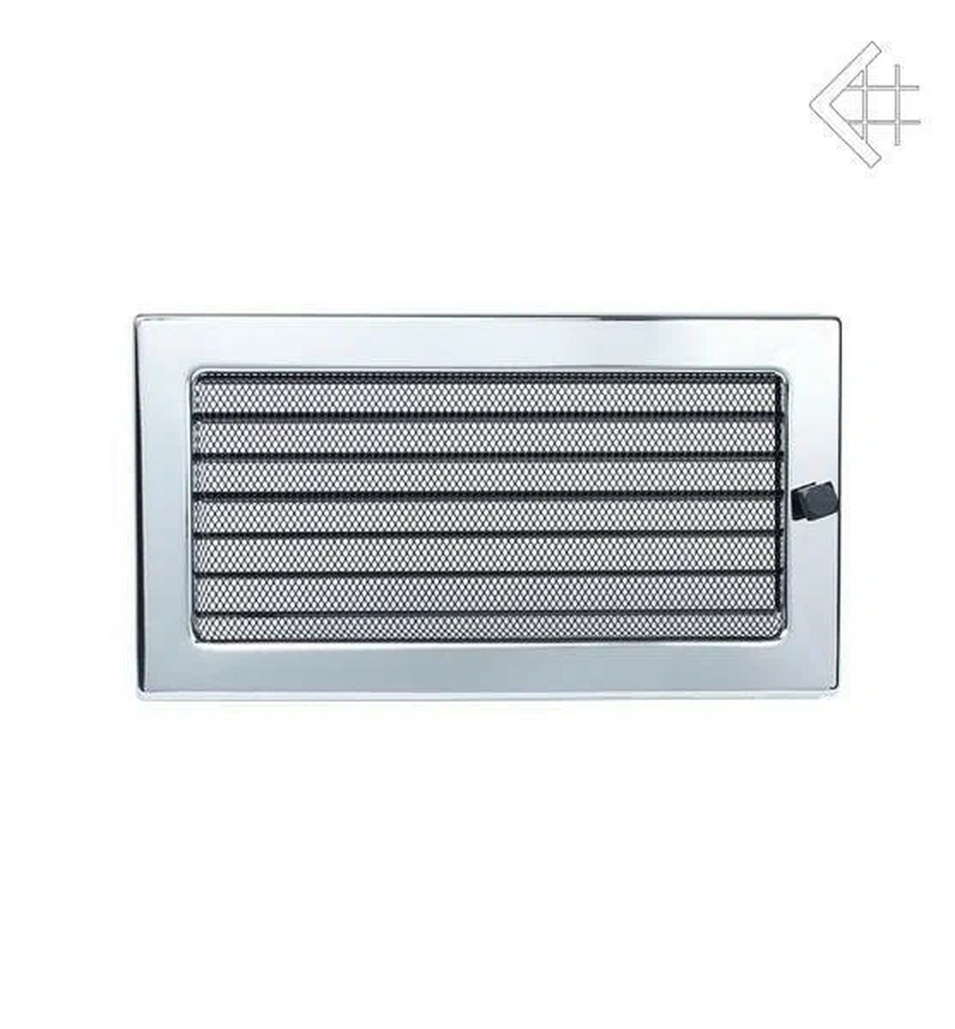 Вентиляционная решетка для камина Kratki (Польша) Полированный хром 17х30 с жалюзи