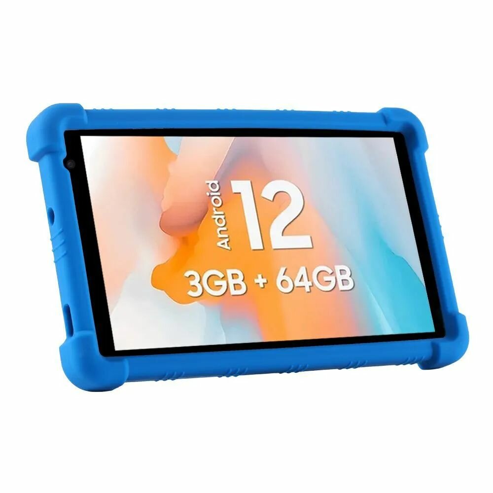 Blackview Детский планшет Tab 5 Kids 3GB+64GB, Android 12, 8' дисплей, Фронтальная камера 2 МП + Задняя камера 5 МП, 9ГБ ОЗУ (3ГБ + 2ГБ расширение)+64ГБ поддержка microSD объемом до 1 ТБ с защитной крышкой корпуса, подарок, 8" 64 ГБ/3 ГБ, серый