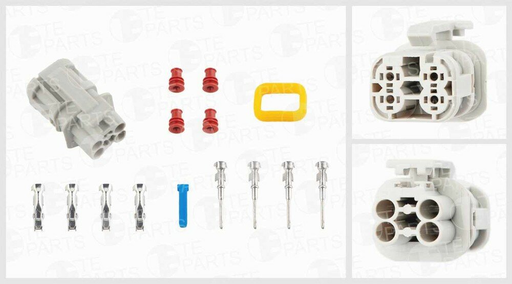 Разъем TE PARTS 7811644 4-х контактный 2Х2, комплектация: 4+4-pin, 4 уплотнения, фиксатор, кольцевое уплотнение, Man