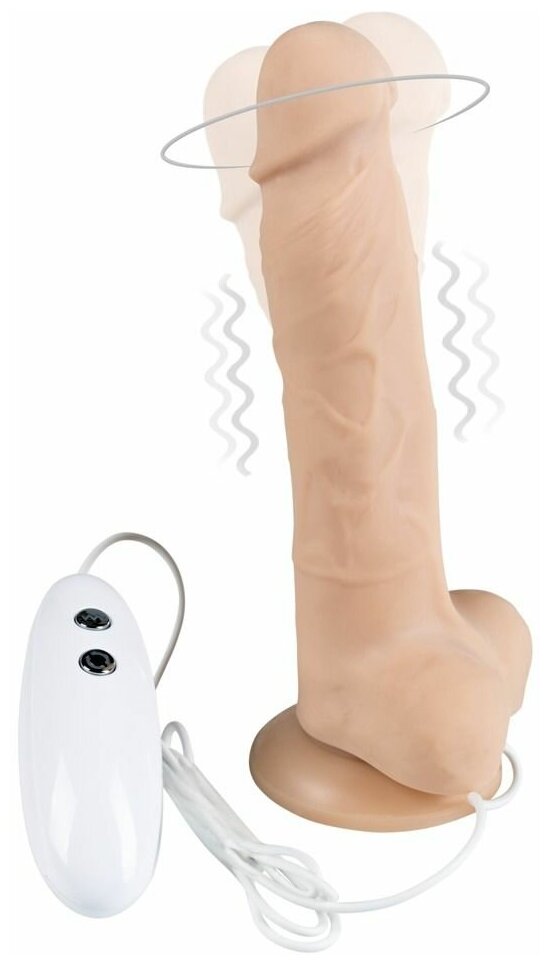 Телесный вибратор-ротатор на присоске Cesar Vibrator & Rotator - 17,5 см.