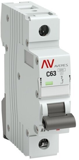 Автоматический выключатель Ekf 1п C 63А 6кА AV-6 AVERES, mcb6-1-63C-av