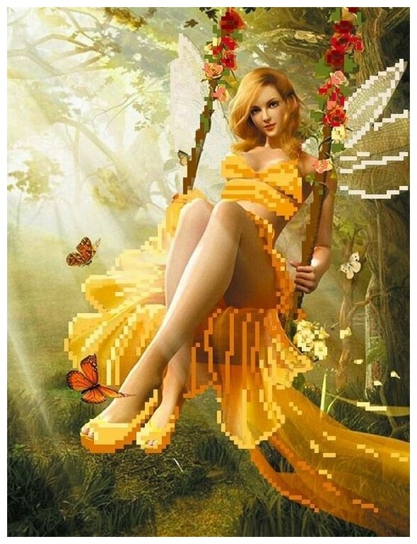 Рисунок на шелке Матренин Посад "Фея", 28x34 см