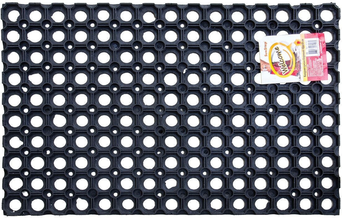 Коврик придверный SunStep, грязесборный, 40 x 60 x 1,2 см, черный