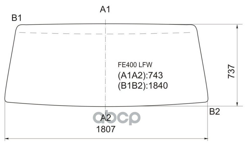 Стекло лобовое (широкая кабина) Mitsubishi Fuso Canter FE4 84-93 XYG арт. FE400LFW