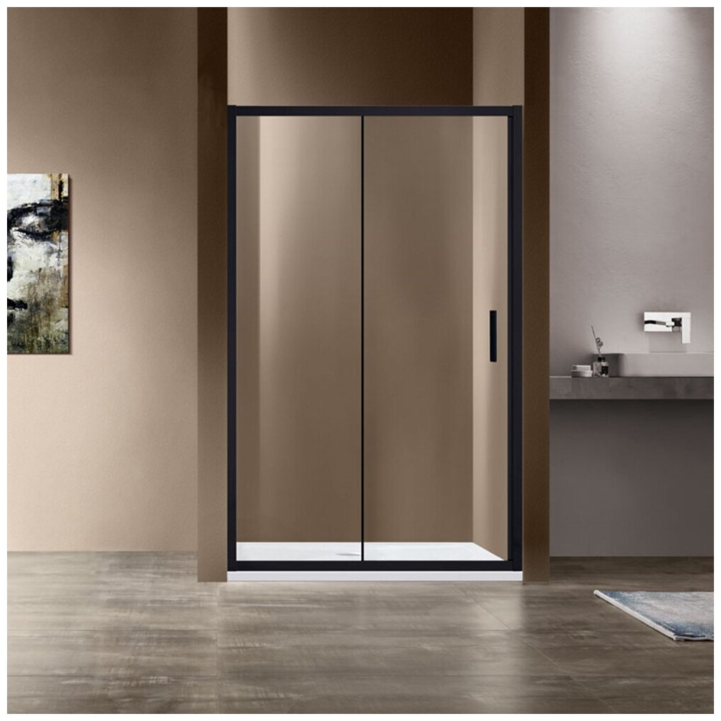 Душевая дверь Vincea Garda VDS-1G130CLB, черный, стекло прозрачное