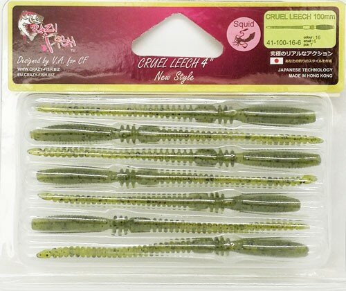 Силиконовая приманка Crazy Fish CRUEL LEECH 4" 41-100-16-6