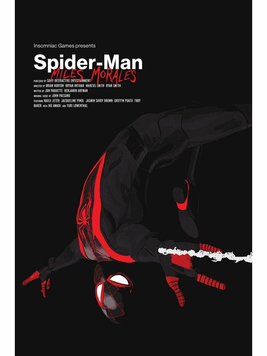 Постер "Майлз Моралес на черном фоне"