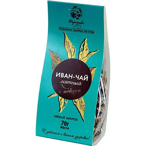 Чайный напиток Разнотравье, иван-чай "Мятный с имбирем", 70 г