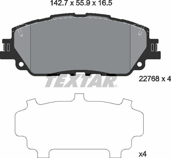 Колодки передние toyota avalon/camry v70/rav4 v / lexus es/ux 18-> textar 2276801