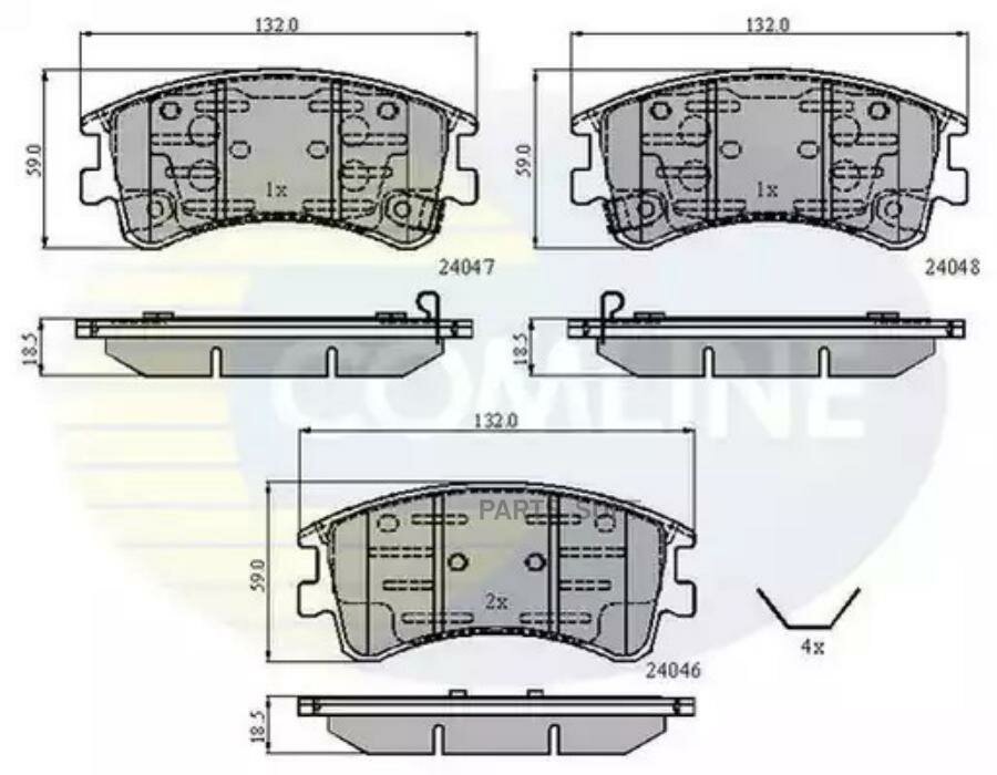 Колодки ПЕР MAZ 6 2.0/2.3/2.0D 02- Comline арт. CBP3950
