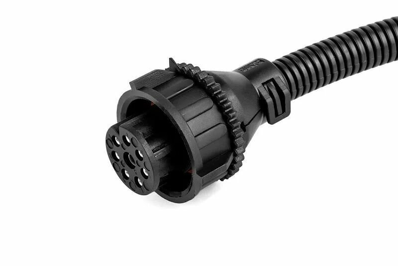 Разъем байонет (розетка) фонарей и фар для ГАЗ КАМАЗ MERCEDES УАЗ MAN МАЗ / 8-ми контактный с прямым адаптером, с проводами в гофре