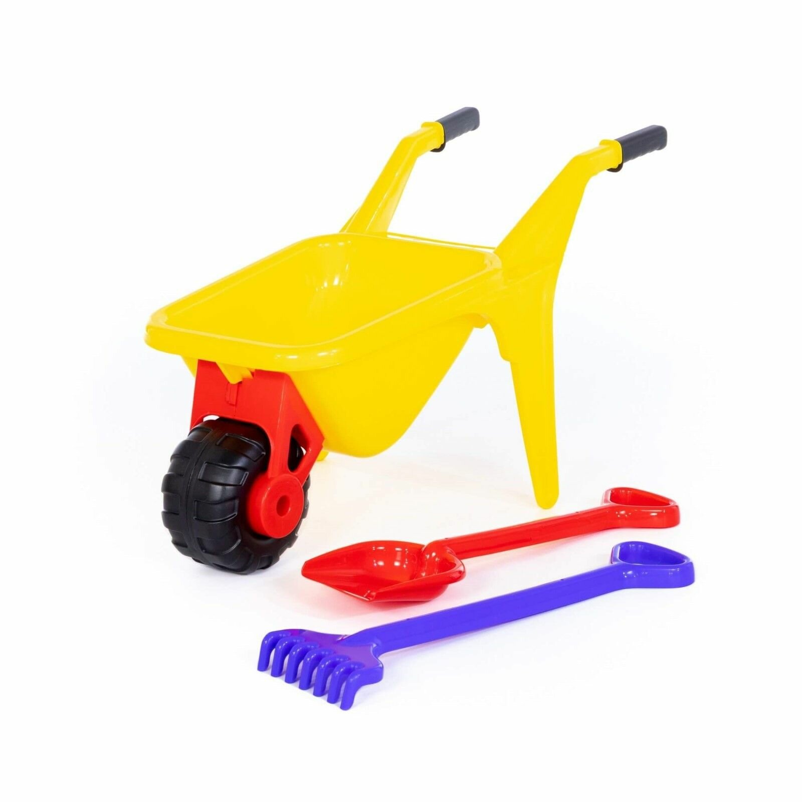 Детский песочный набор: тачка "Садовод", лопата большая, грабли большие, игрушки для песочницы, цвета микс