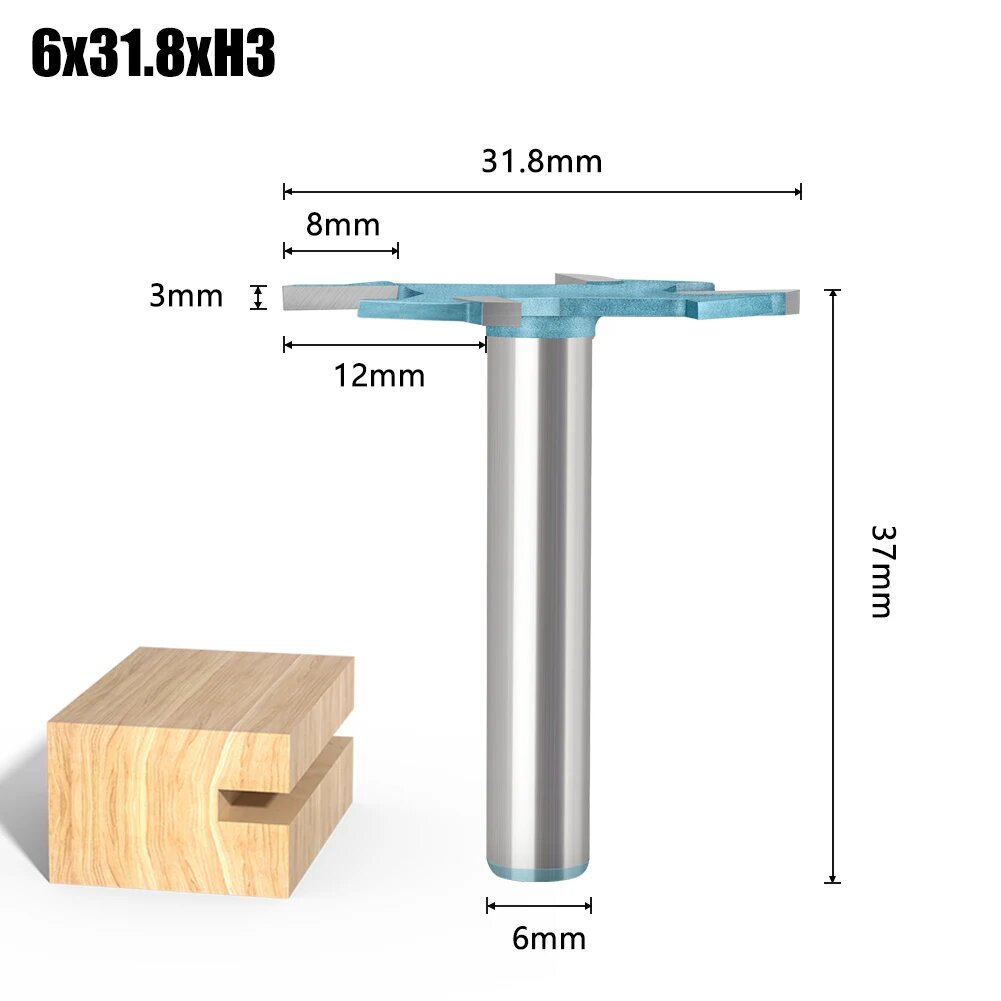 Фреза с хвостовиком 6 мм 6,35 мм, фреза для дерева, металла, карбидные фрезы, деревообрабатывающие инструменты, диаметр фрезы 6 мм 6X31.8X3mm