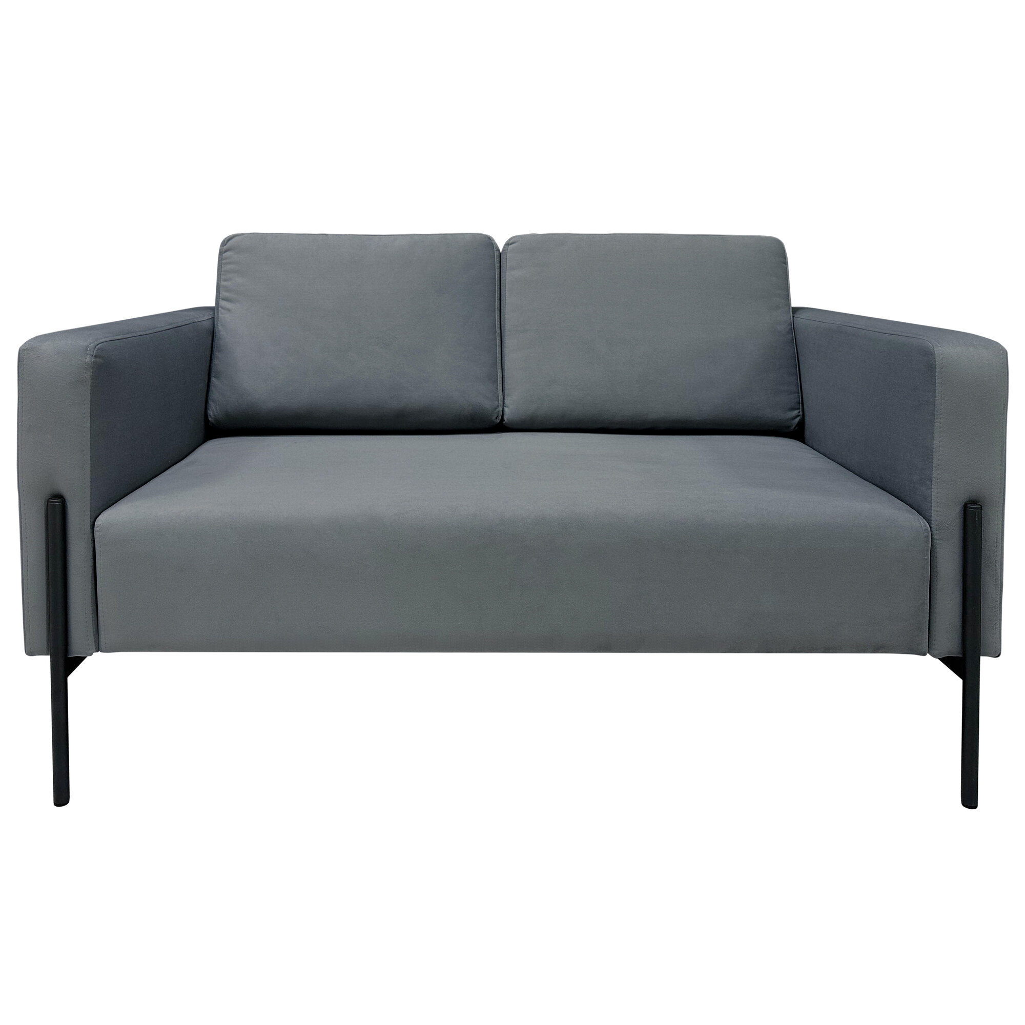 Диван прямой Офис подлокотниками, серый велюр