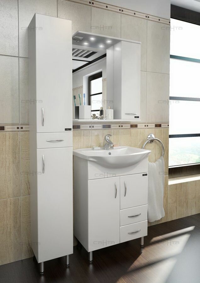 Пенал для ванной СанТа Стандарт 30 с ящиком (501002)