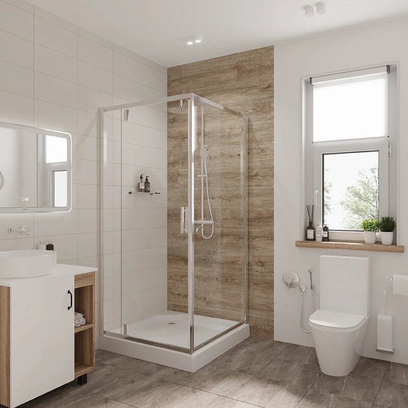 Душевой уголок Niagara Nova 100х100 NG-6602 профиль Хром стекло прозрачное 66020811