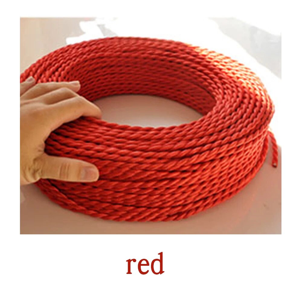 Винтажный тканевый электрический провод 2х0,75 мм red, 5m