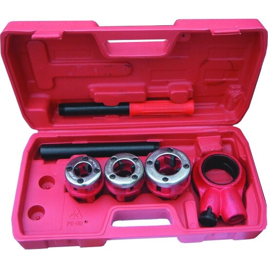 Набор для нарезания трубной резьбы Ремоколор , пластмассовый кейс, 6 предметов 43-7-000