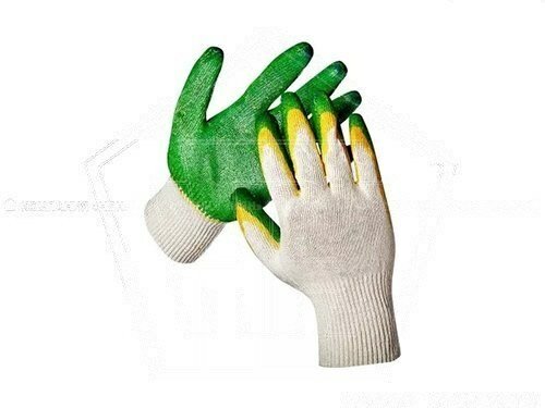 Перчатки трикотажные с 2-х слойным латексным обливом фабрика перчаток (непромокаемое покрытие)