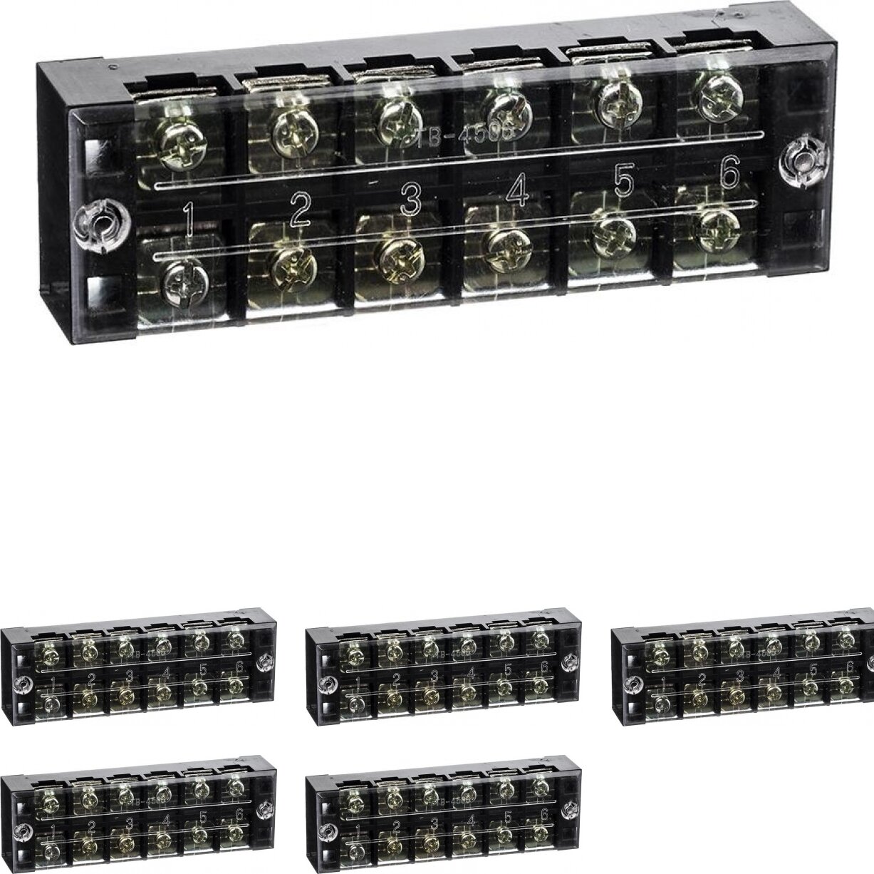 Клеммный блок TDM Electric ТВ-4506 45А 6 пар клемм 1.5-6 мм2 (комплект из 5 шт.)