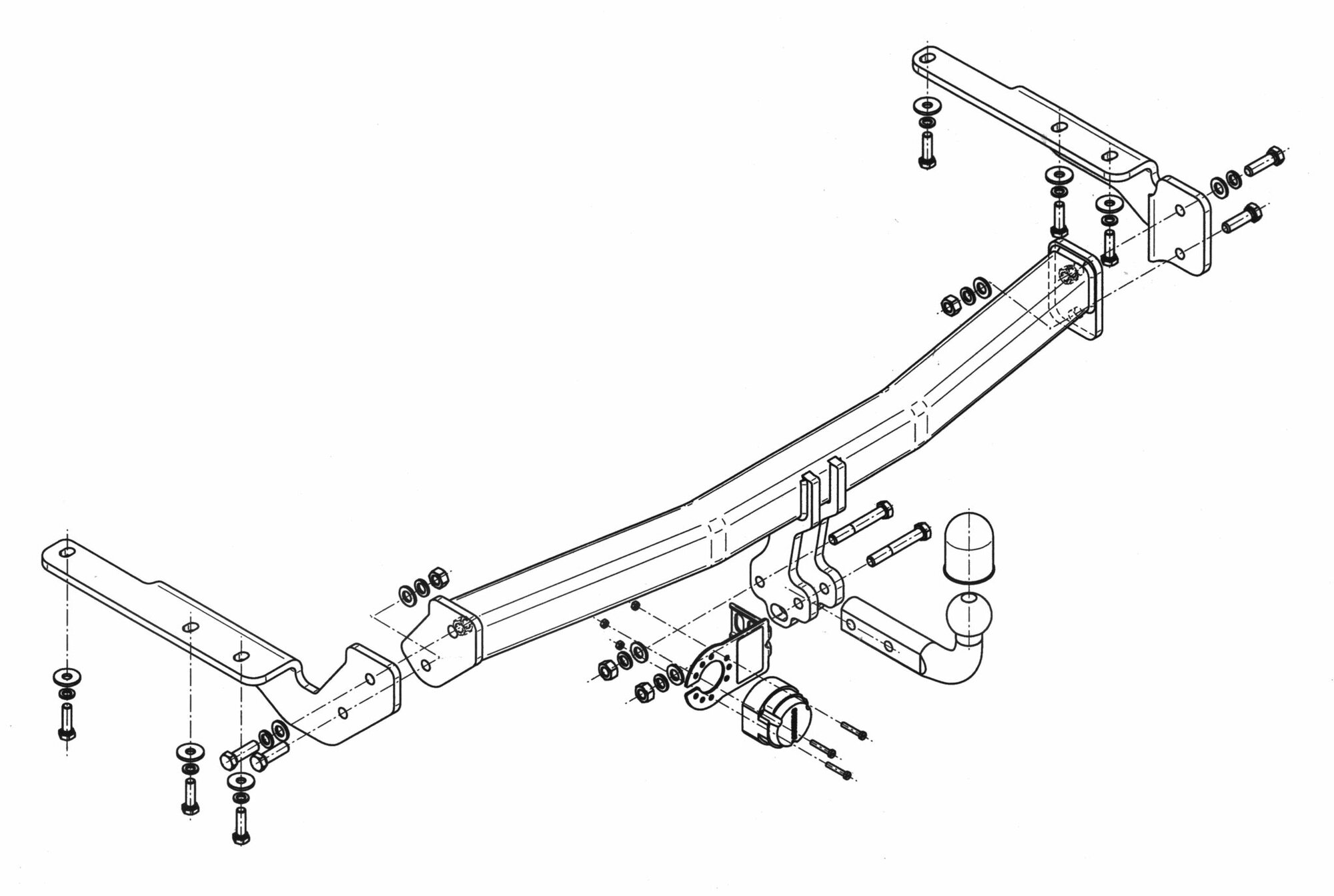 Фаркоп на Toyota Highlander 2010-2014 (паспорт и сертификат в комплекте)(без электрики) Steinhof. T-141