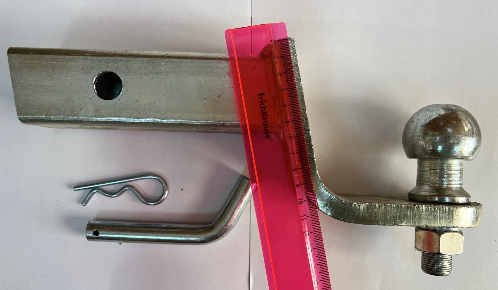 Шаровый узел оцинкованный с понижением 9см, для фаркопа под квадратное отверстие 50х50 мм (без электрики) (паспорт и сертификат) AvtoS. TY-05-09Z