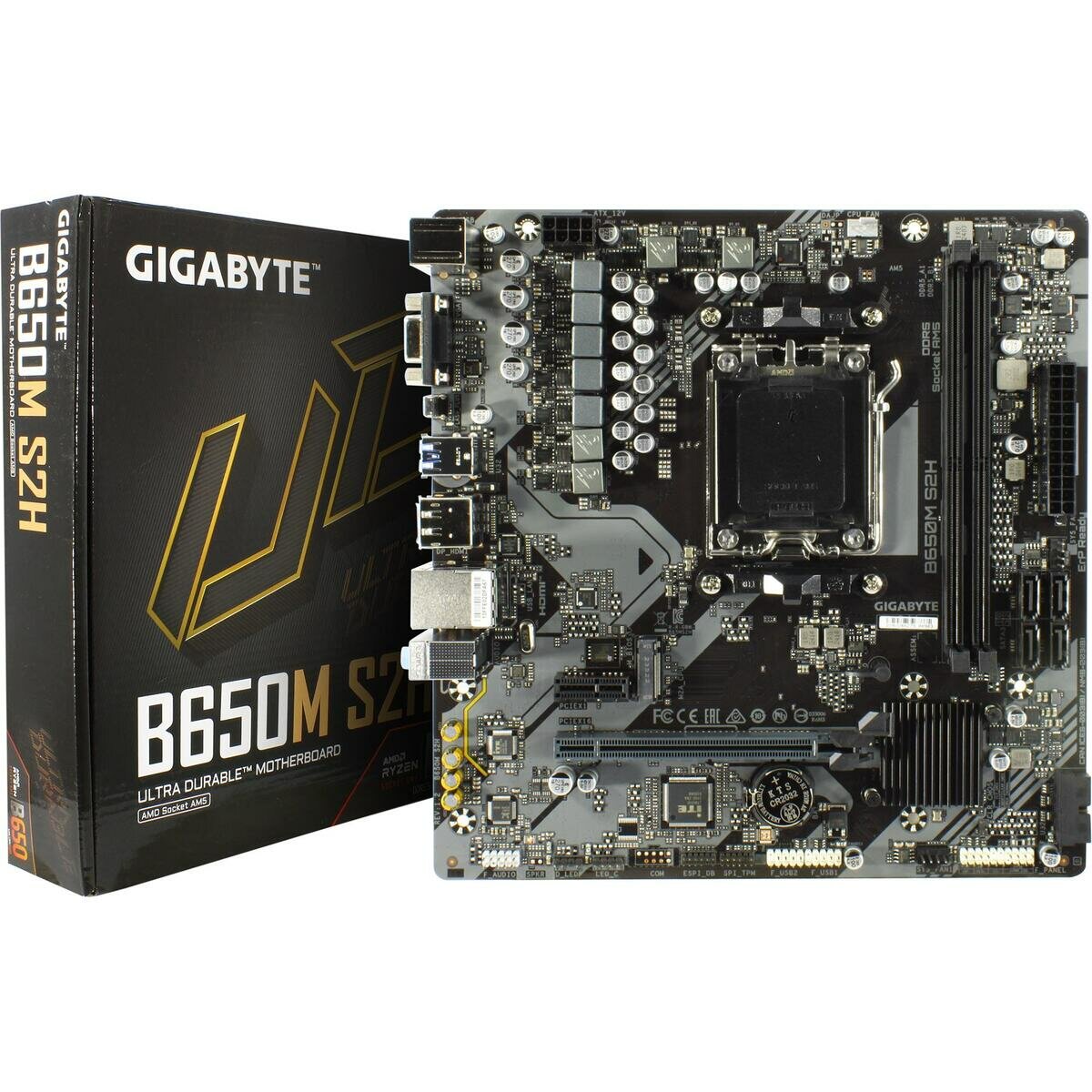 GIGABYTE B650M S2H rev1.1-1.4 (RTL) AM5 PCI-E Dsub+HDMI+DP GbLAN SATA RAID MicroATX 2DDR5