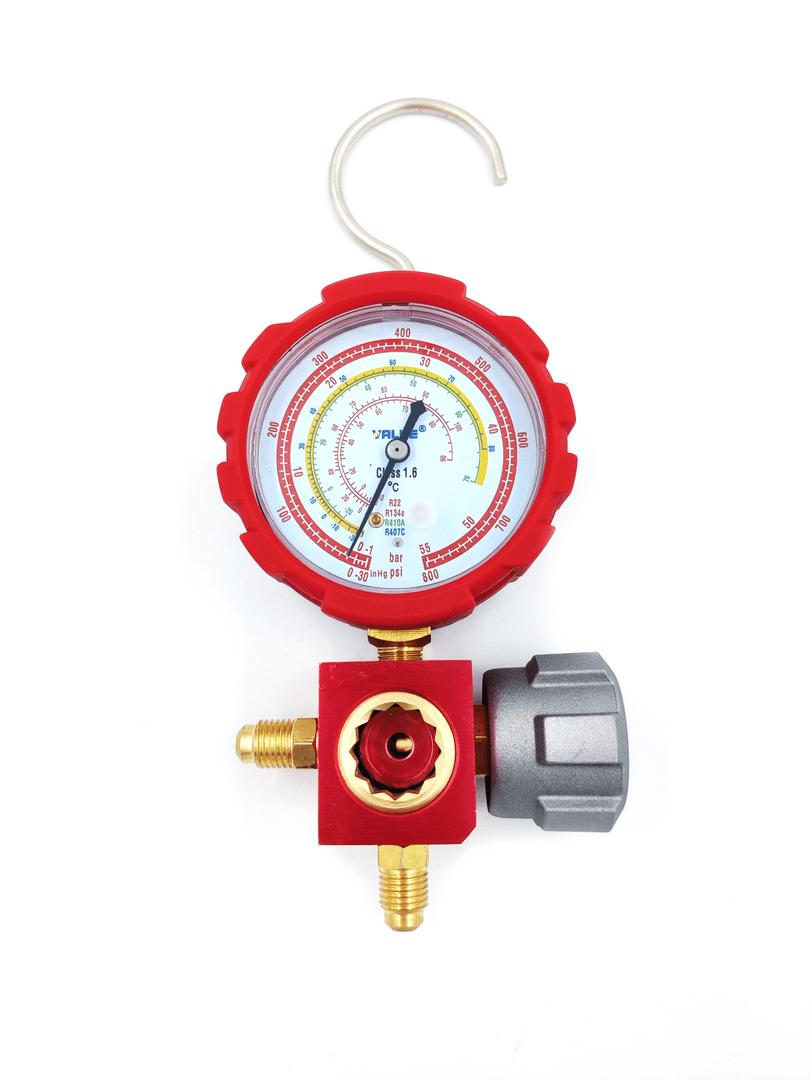Манометрический коллектор Value VMG-1-S-H (R22, R134a, R410A, R407C; 1 вентильный, смотровое стекло, манометр высокого давления 68мм; без шлангов)
