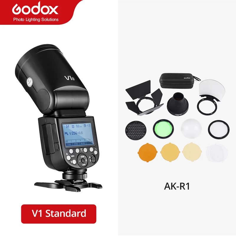 Вспышка Godox V1 Flash V1C V1N V1S V1F V1O V1P TTL 1/8000s HSS с встроенной литиевской батареей Speedlite для Canon, Nikon, Sony, Fuji, Olympus