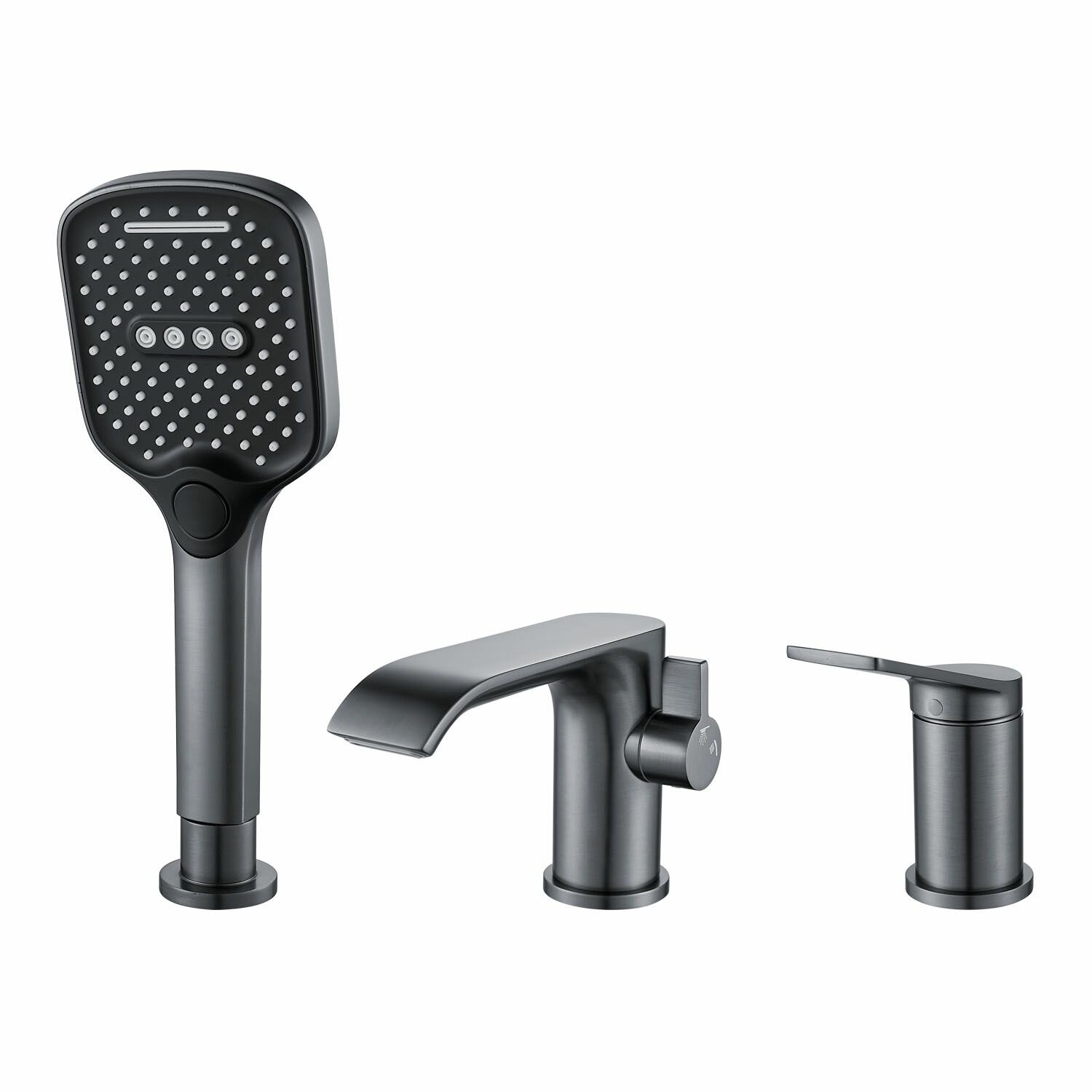 Смеситель для ванны однорычажный Shevanik S4112T, Оружейная сталь