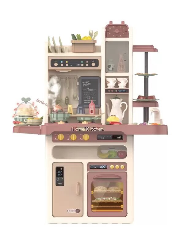 Детская кухня Master Chef, бежевая, пар, вода, муз, св, зв, 65 предметов, 71*28,5*93,5 см