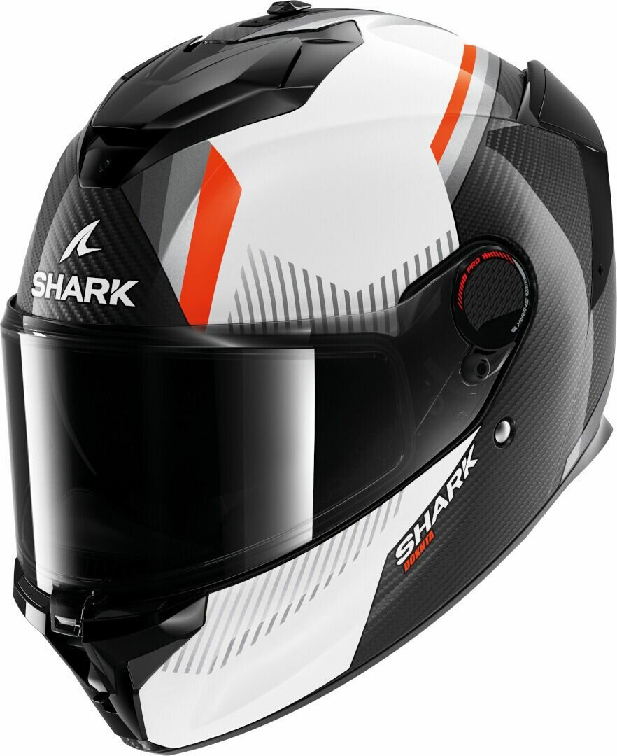 Мотошлем интеграл Shark SPARTAN GT PRO DOKHTA CARBON Black/White/Orange, XL