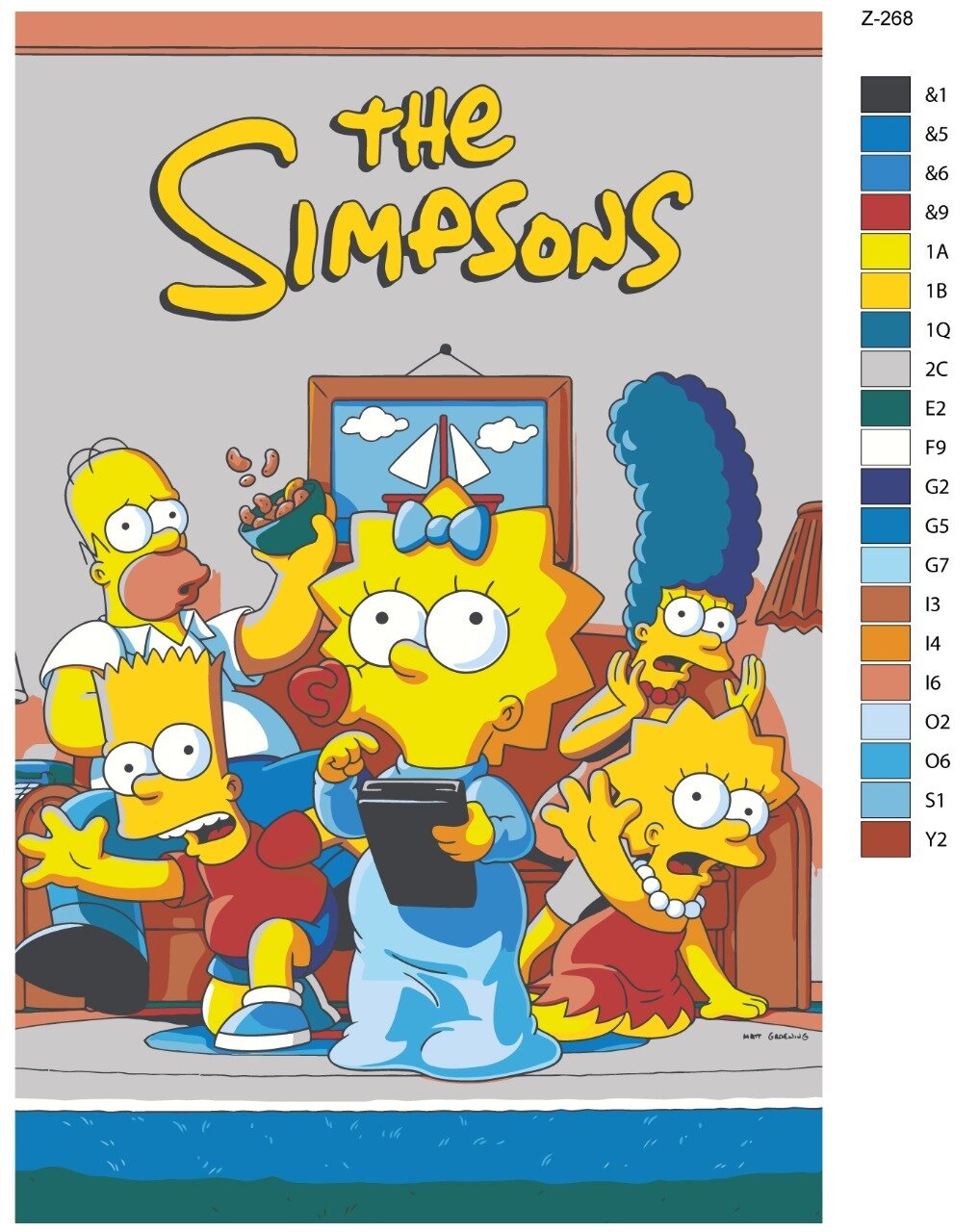 Картина по номерам Z-268 "Симпсоны" 50x70
