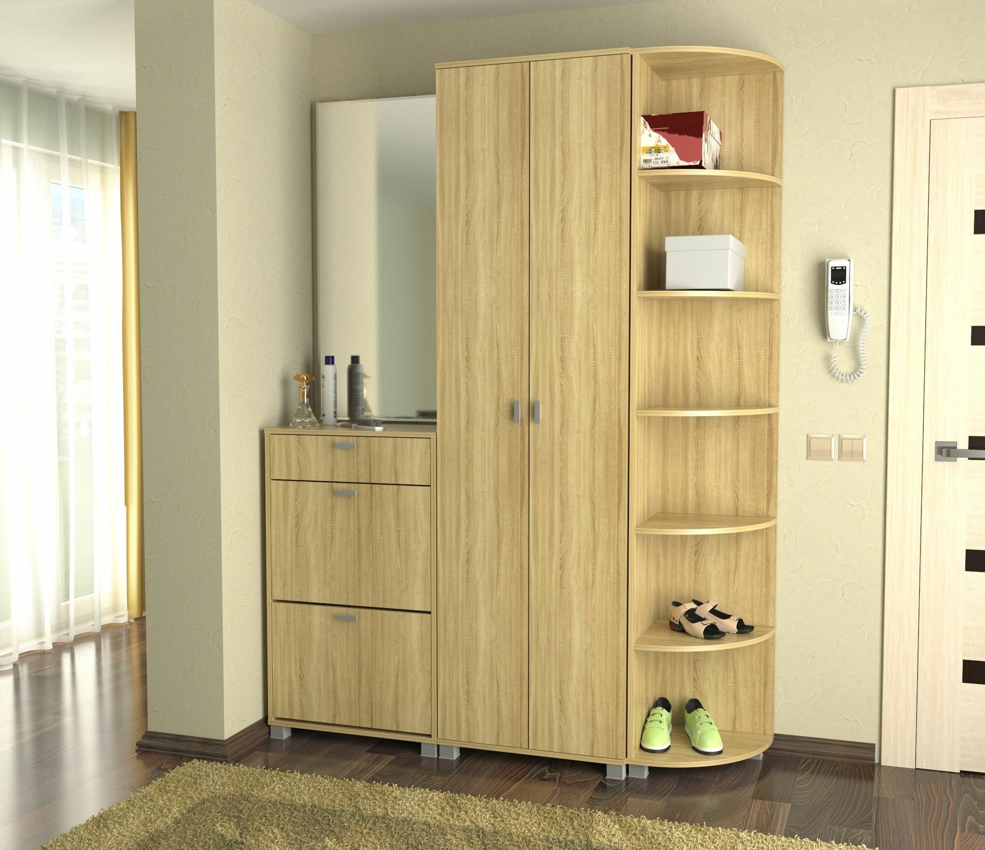 Прихожая 9 Вариант 2 Дуб сонома