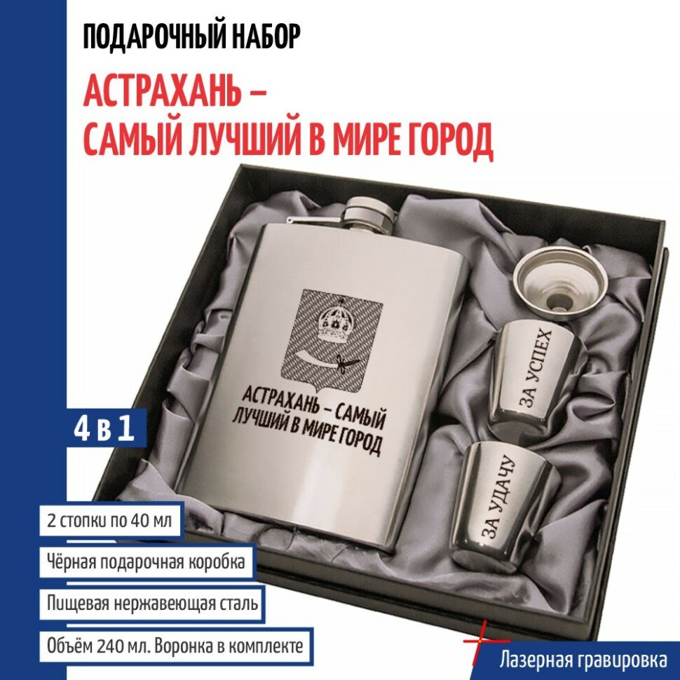 Набор "Астрахань - самый лучший в мире город" (фляжка, воронка, 2 стопки)