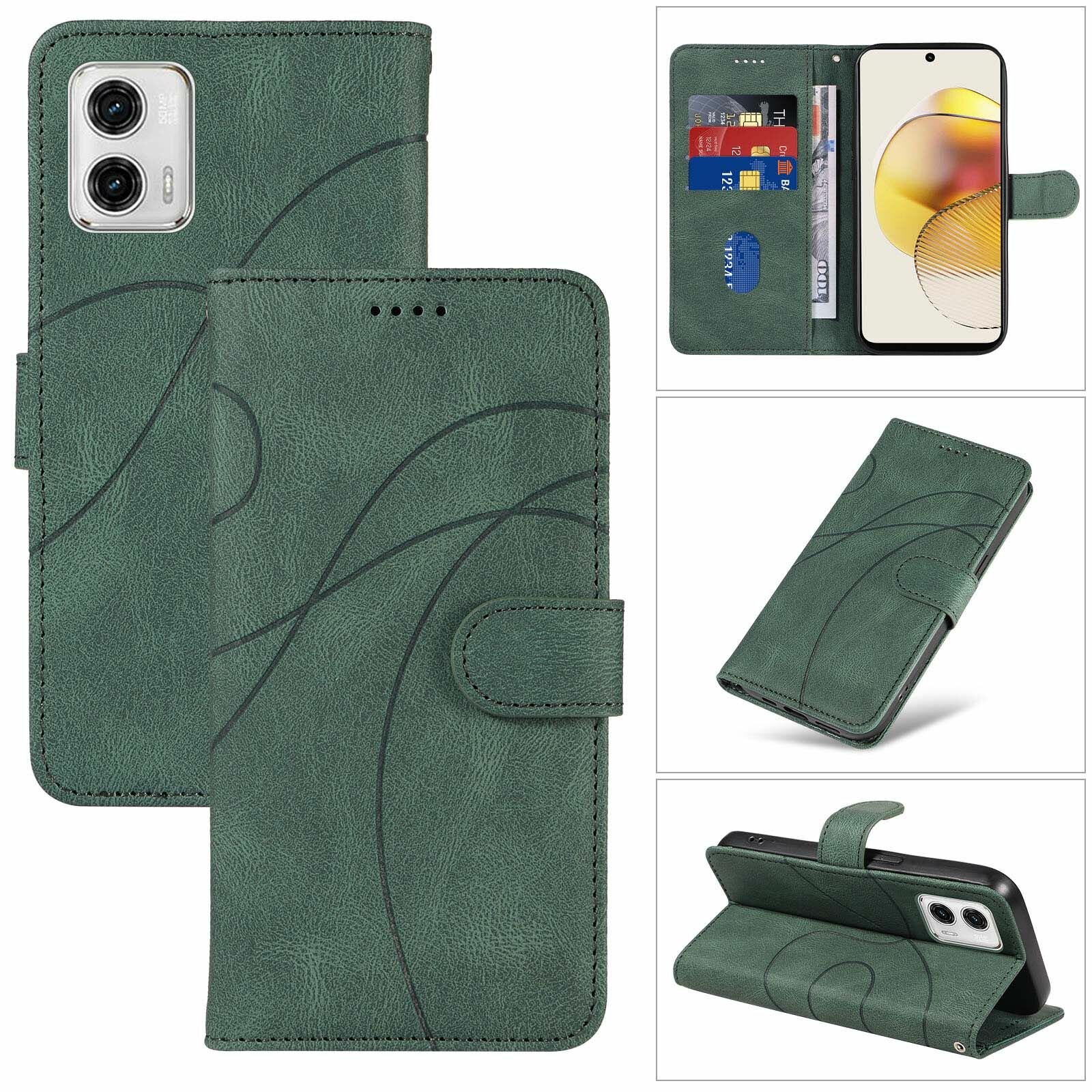 YIKATU Чехол-книжка для Motorola Moto G73(Моторола Мото G73) кожаный чехол с магнитной застежкой и слотом для карт и ремешком на руку