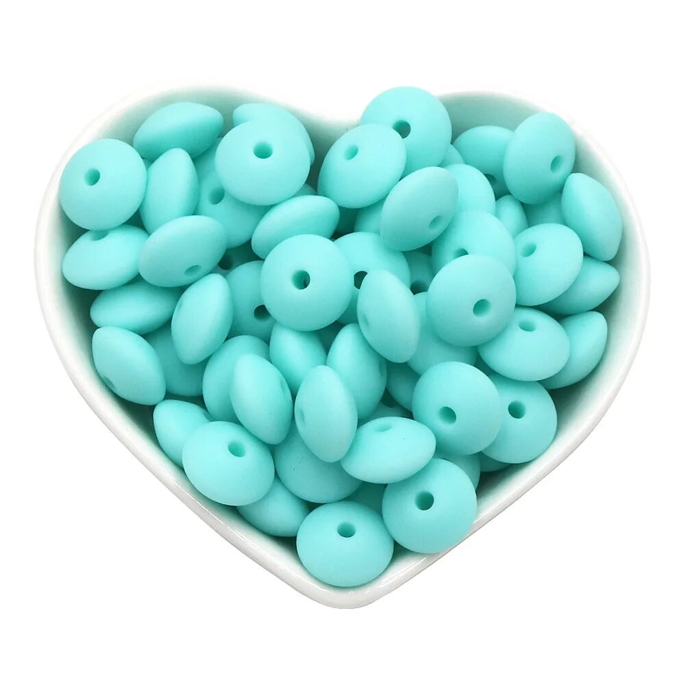 BOBO.BOX Силиконовые бусины для ожерелья 20 шт. Бирюзовый, 62
