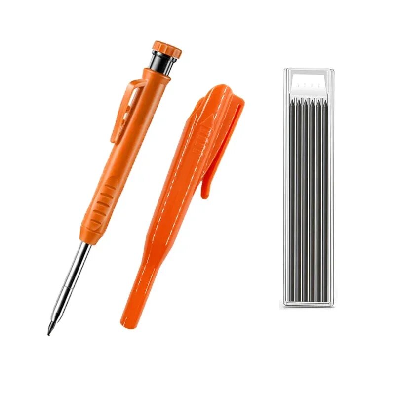 Механический карандаш 3 цвета с точилкой Оранжевый, orange pen suit 2