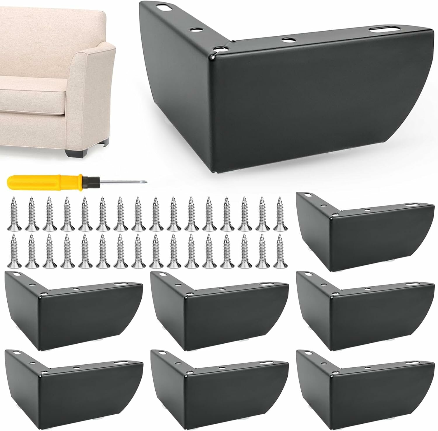 8 мебельных ножек, черные мебельные ножки подходят для шкафов, столов, диванов, прикроватных тумбочек