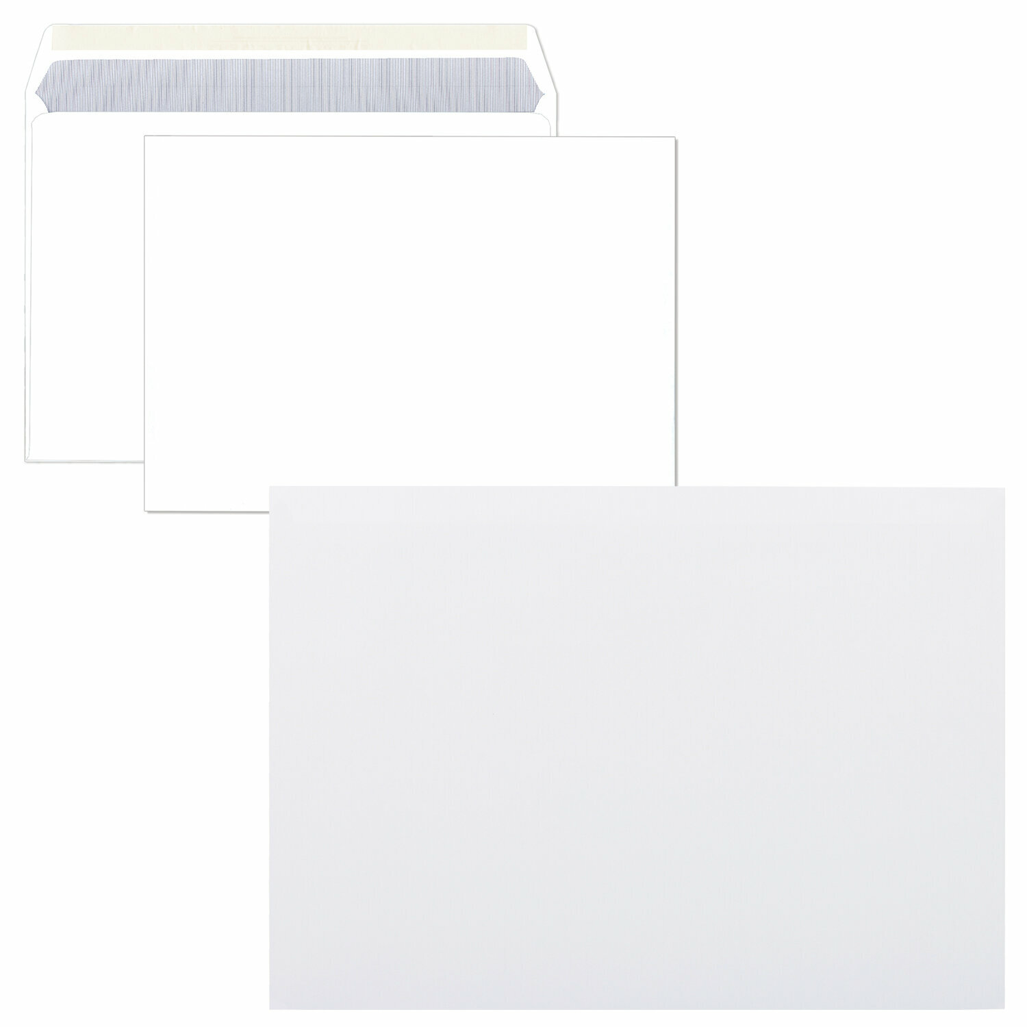 Конверты С4 (229х324 мм), клей, 90 г/м2, комплект 50 шт, внутренняя запечатка, STAFF, 116571