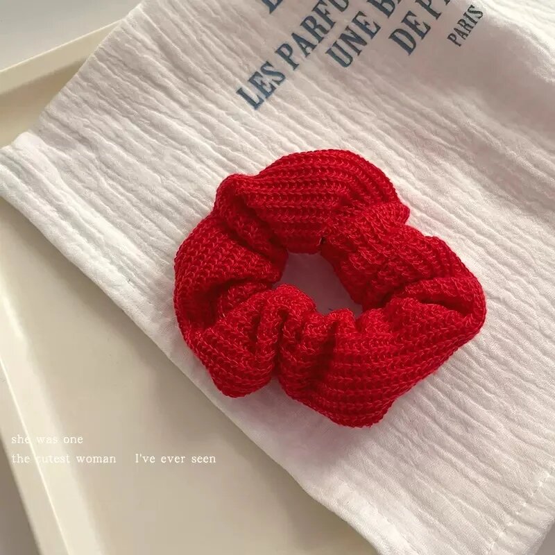 Яркие вязаные резинки для волос KYDZSW Красный, Красный