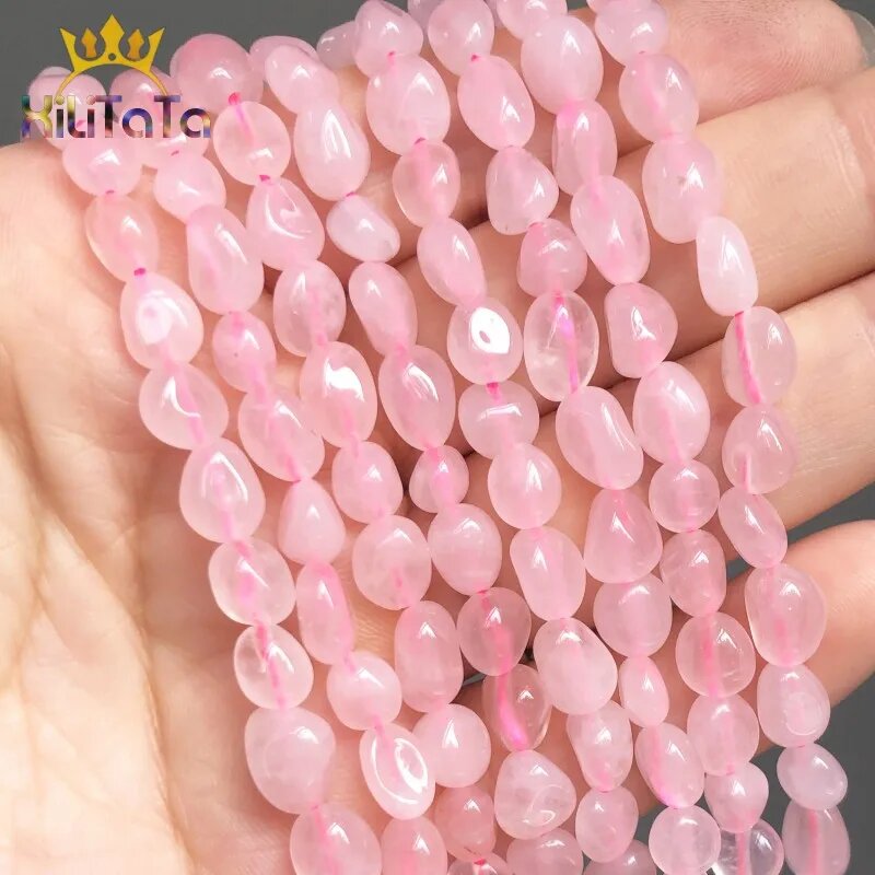 Бусины из камня для браслетов xilitata Розовый, Pink Quartz