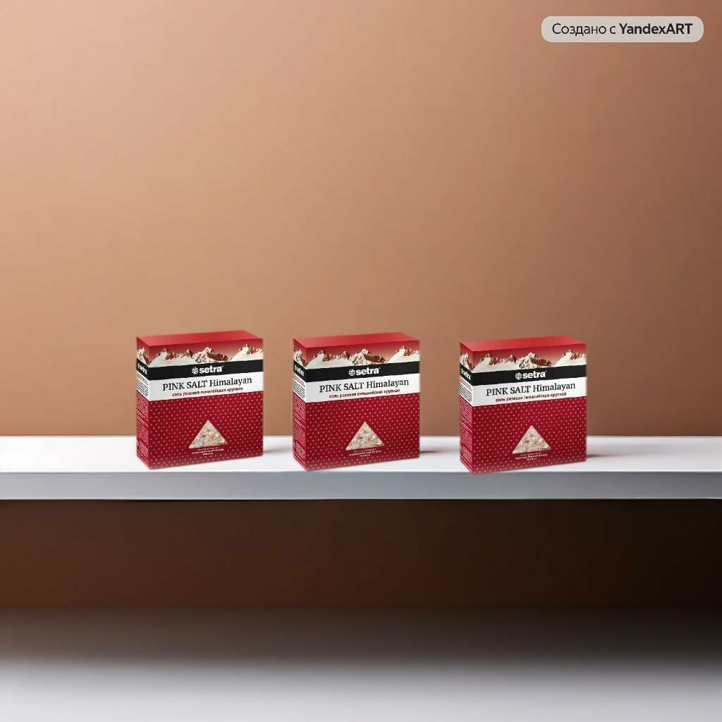 Соль Setra, Гималайская, розовая, натуральная, крупная, 500 г, 3 уп