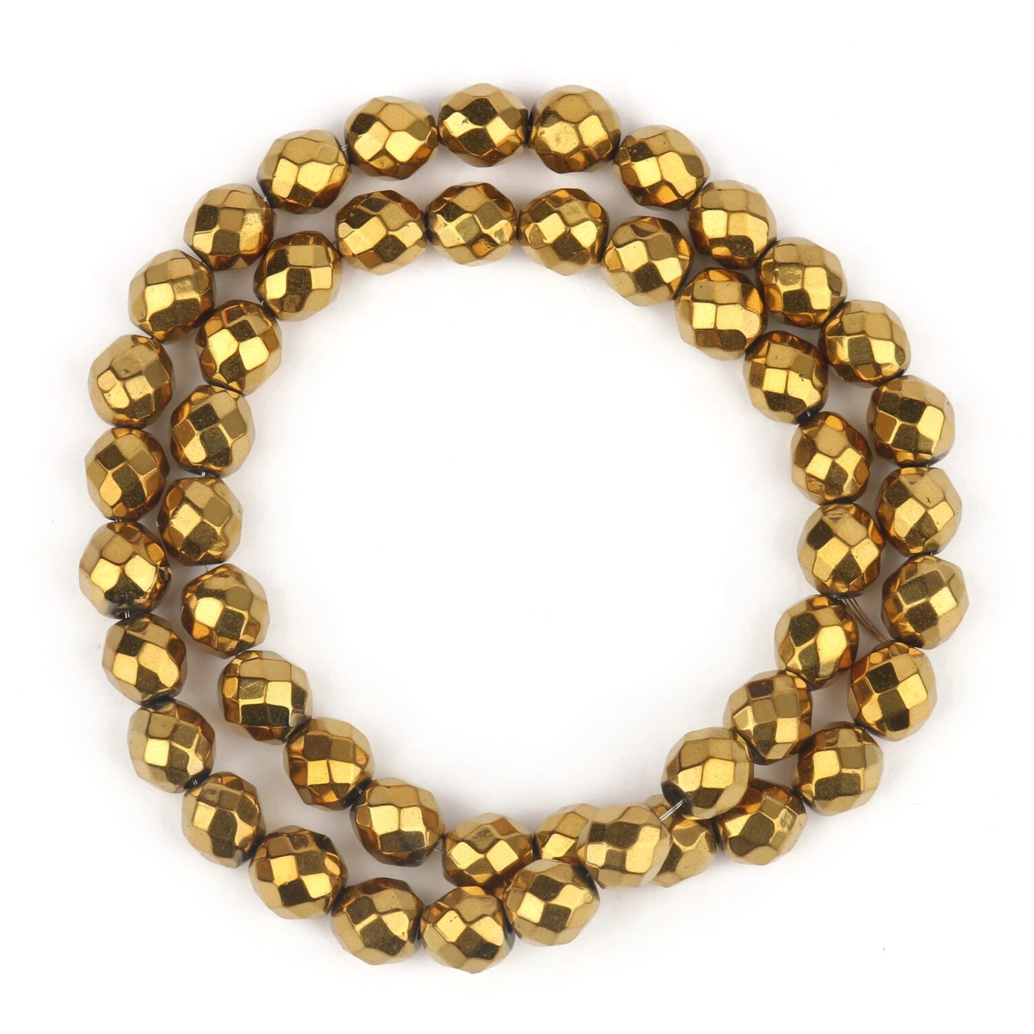Браслет из гематита, бусины Faceted Golds, 3 мм, 110 шт