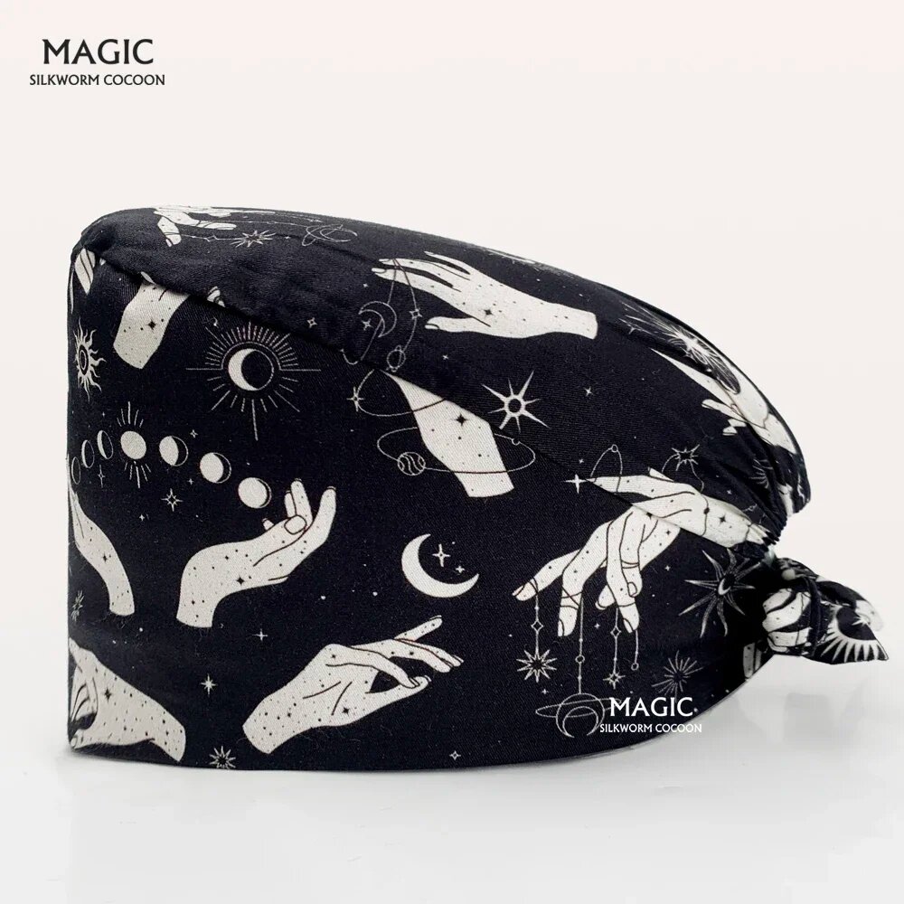 Хлопковые хирургические шапочки MAGIC SILKWORM COCOON Черный, 22055